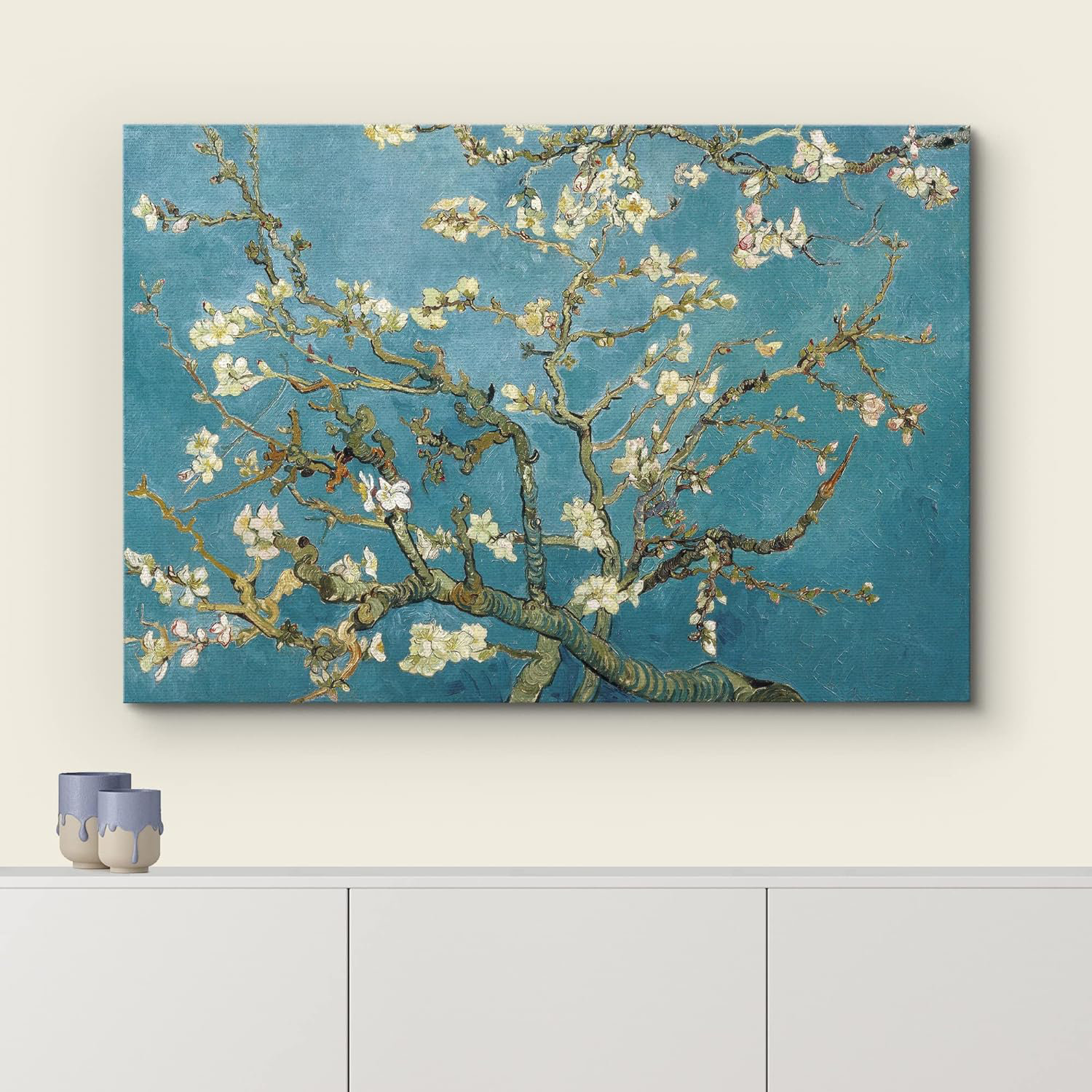 IDEA4WALL Famous Artwork Almond Blossom by Vincent Van Gogh - Wrapped Canvas Painting Print ...